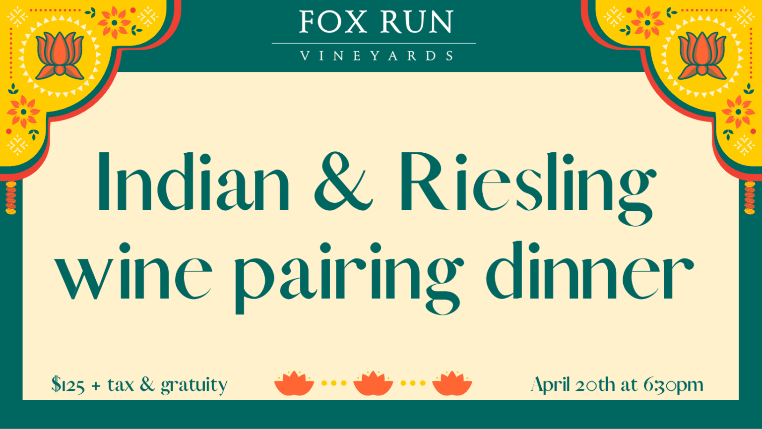 Indian Riesling Wine Pairing Dinner Seneca Lake Wine Trail