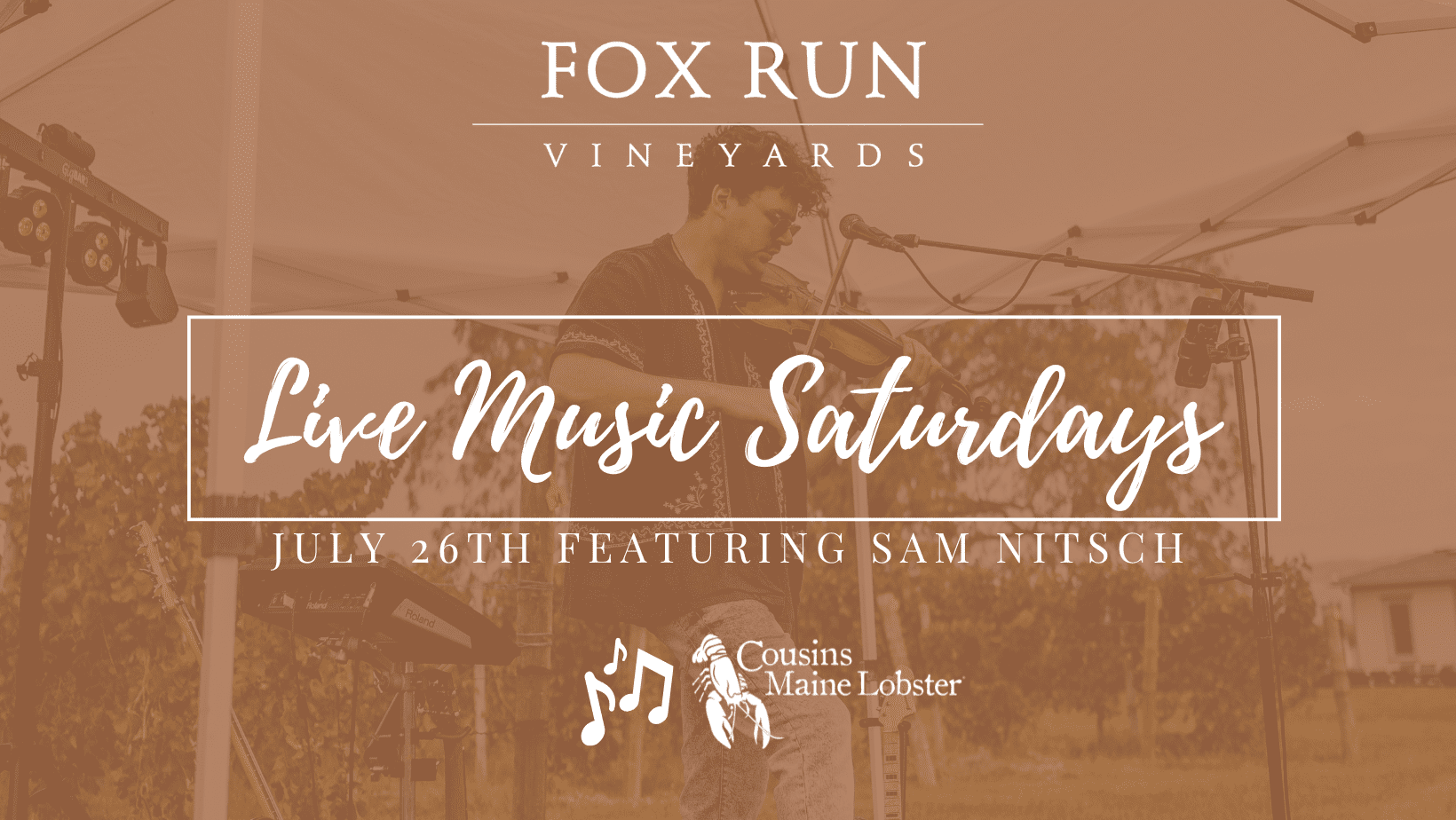 Live Music Saturdays at Fox Run featuring Sam Nitsch + Cousins Maine Lobster - Seneca Lake Wine ...
